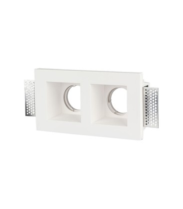 GU10 gipslampa - fyrkant, vit, 1x2 hållare